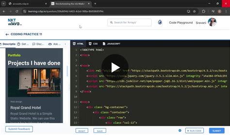 2ofmycodechallenge 30daysofcode Ccbp Nextwave Portfolioproject Sravani D
