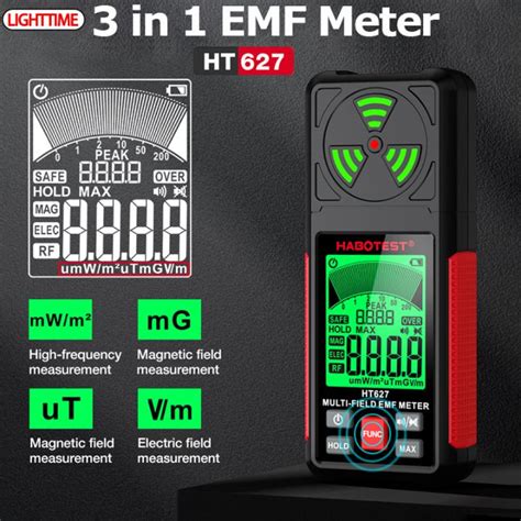 Ht627 Emf Meter 3 In 1 Digital Electromagnetic Radiation Tester