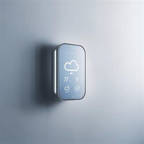 Sleek Smart Mirror With Modern Weather Interface On A Pristine White