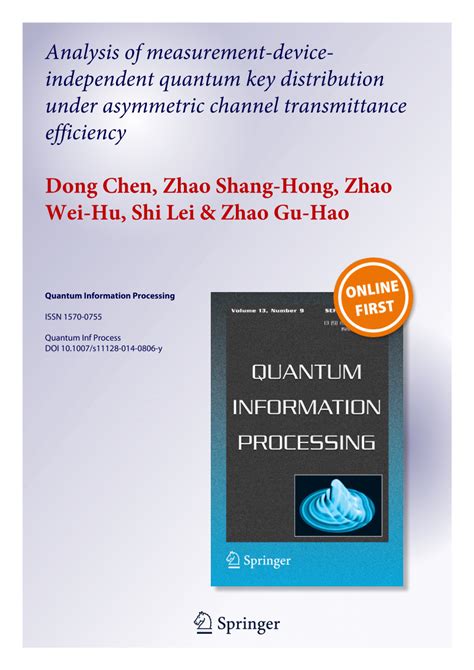 Pdf Analysis Of Measurement Device Independent Quantum Key