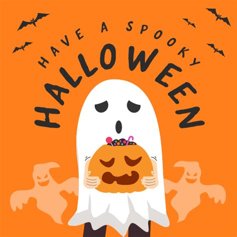 Trick Or Treat Ghost Instagram Post Brandcrowd Instagram Post Maker