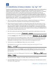 Identifying Cations Qualitative Analysis Of Ag Hg22 Pb2 Course Hero