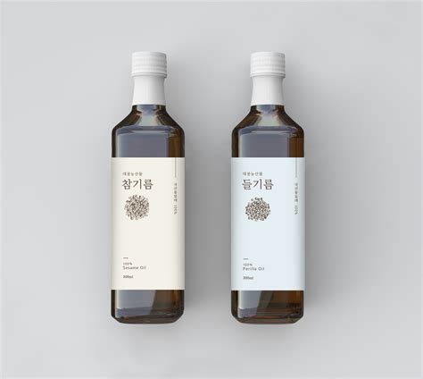 세련된 참기름and들기름 라벨 및 패키지