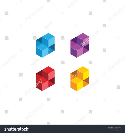 3d Cube Graph Info Graphic Design Stock Vector Royalty Free 515097019