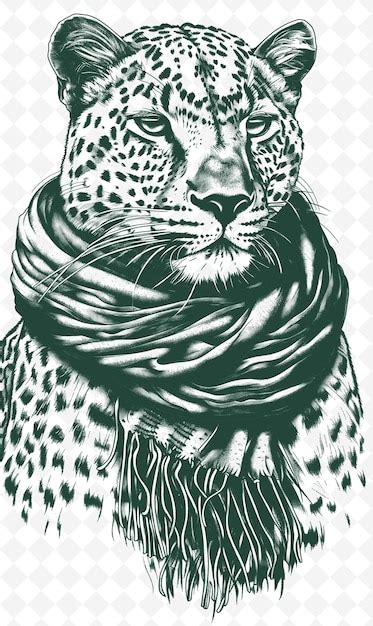 Premium Psd Leopard With A Silk Scarf And A Luxurious Expression