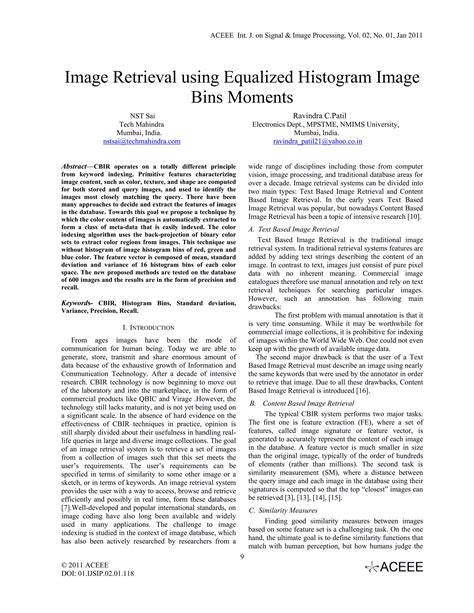 Image Retrieval Using Equalized Histogram Image Bins Moments Pdf