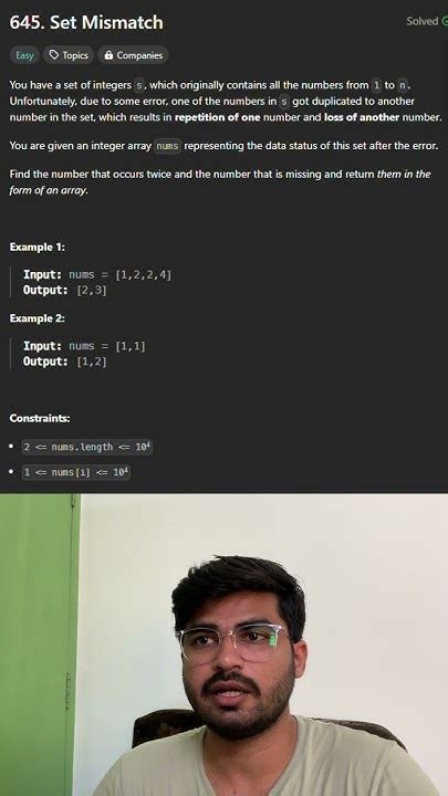 Set Mismatch Leetcode 645 Tamil Python Karthi Stucks At Code