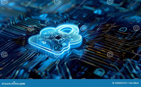 Futuristic Cloud Security Technology Concept Stock Illustration Illustration Of Abstract