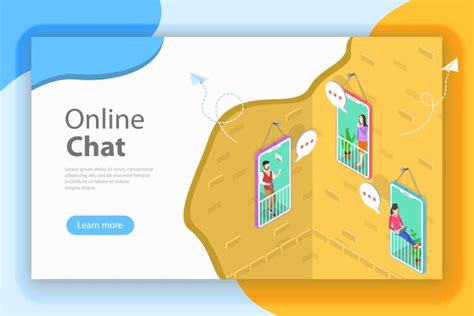 Messaging Application Isometric 3d Concept Vector Image