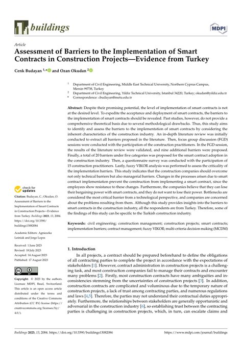 Pdf Assessment Of Barriers To The Implementation Of Smart Contracts