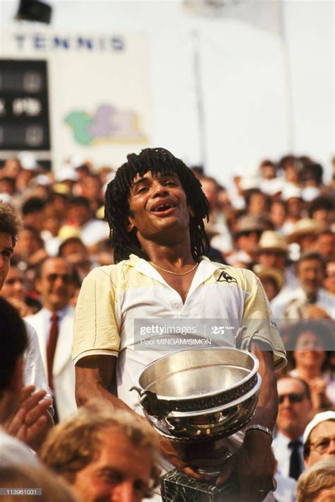 Yannick Noah Wins Roland Garros Tennis Tournament In Paris France On