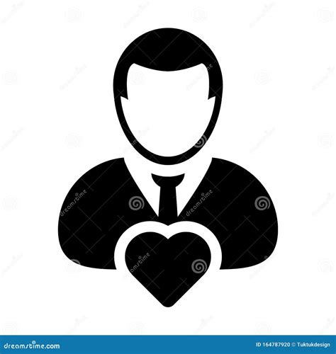 Healthcare Icon Vector Male User Person Profile Avatar With Heart