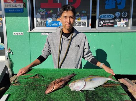 船外機ボートで一さんがシオ、オオモンハタをゲット。｜磯釣り・カセ釣り・ボート釣りの石倉渡船｜三重県紀北町