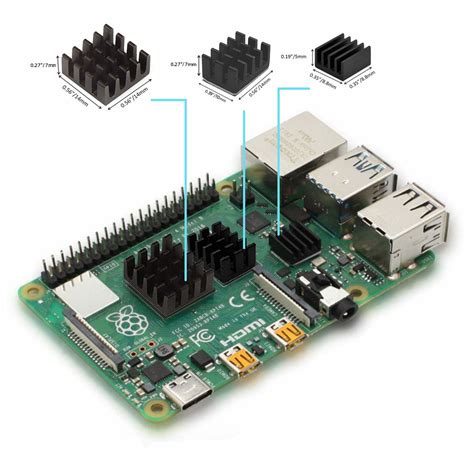 Getuscart Easycargo 20pcs Raspberry Pi Heatsink Kit Aluminum Copper
