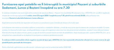 NewsPascani Pașcani Târgu Frumos Iași O nouă avarie APAVITAL