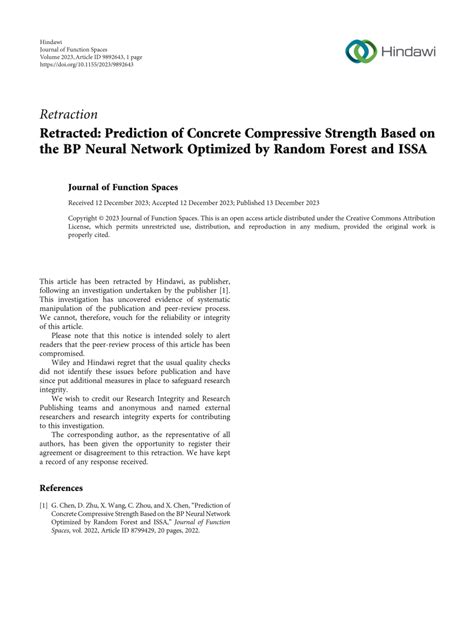 Pdf Retracted Prediction Of Concrete Compressive Strength Based On