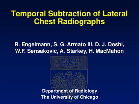 Pdf Tu Ff A4 05 Temporal Subtraction Of Lateral Chest Radiographs William F Sensakovic