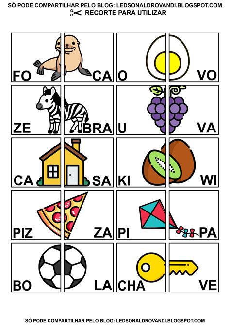 Quebra Cabeça Educativo Das Sílabas Artofit