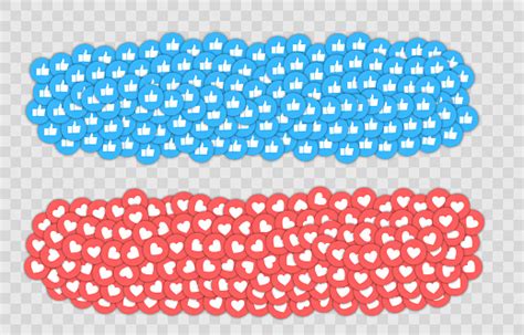 좋아하고 심장 아이콘 라이브 스트림 비디오 채팅 좋아한다 사회적 그물 블루 엄지손가락 최대 처럼 빨간색 웹 버튼 흰색 배경에