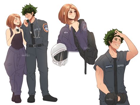 Paramedic Deku Aerospace Engineer Ochako~ Rizuocha