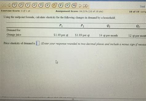 Solved Using The Midpoint Formula Calculate Elasticity For