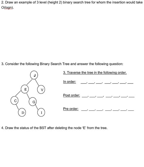 solved 2 draw an example of 3 level height 2 binary