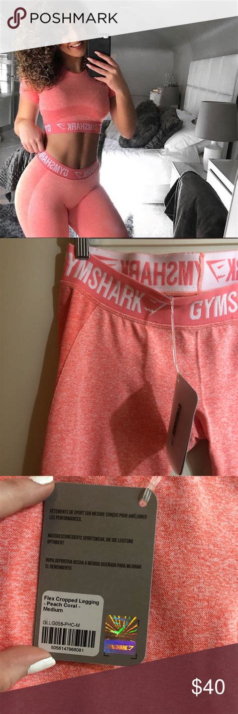 Gymshark Flex Cropped Leggings In Peachcoral Brand New With Tags