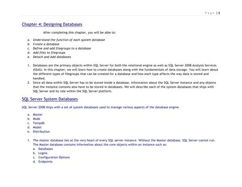 chapter 4 part ii create a database pdf microsoft sql server