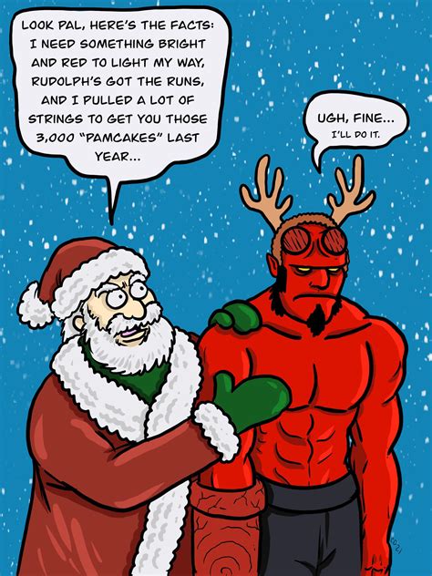 Hellboy Saves Christmas By Me Happy Holidays Everyone Rhellboy