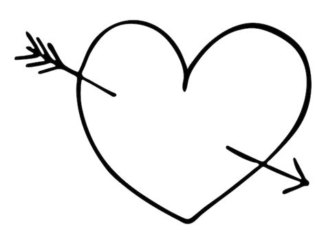 ilustración de corazón dibujado a mano simple lindo doodle de corazón