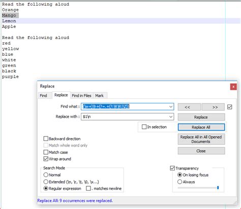 Regex Notepad Split A Line That Starts With A String Into Rows On Each Space Super User