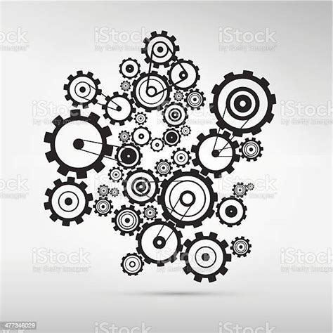 Cogs Gears 일러스트 기계류에 대한 스톡 벡터 아트 및 기타 이미지 기계류 기어 기계 부분 벽 시계 Istock