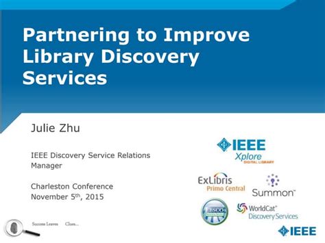 Partnering To Improve Library Discovery Services Ppt