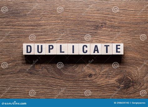 Duplicate Word Concept On Building Blocks Text Stock Image Image