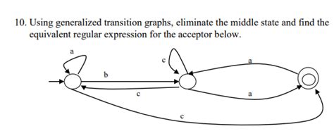 Solved 10 Using Generalized Transition Graphs Eliminate