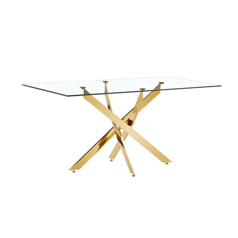 Gzmwon Glass Top Metal Base Dining Table Wayfair Canada