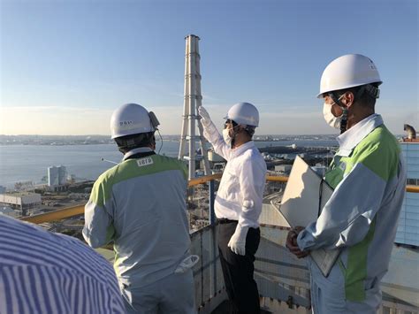 Jera碧南火力発電所を訪問：9月26日、愛知県碧南市でjera碧南火力発電所を訪問。 従来の石炭に燃料アンモニアを混焼して火力で発電する実証