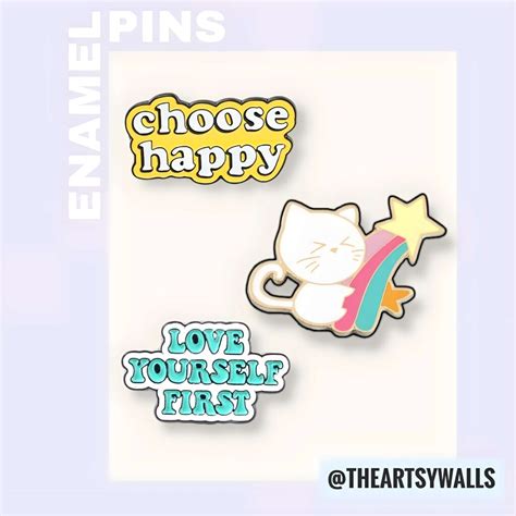Daily Reminder Enamel Pins The Artsy Walls