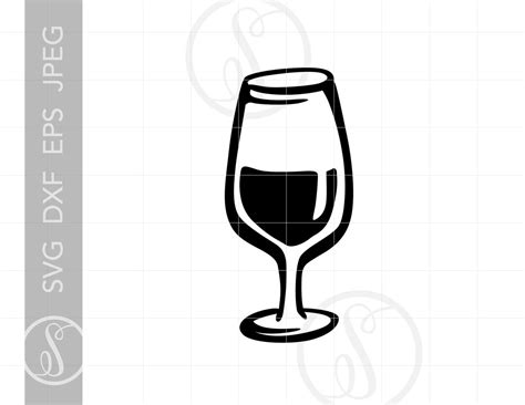 Wine Glass Svg Wine Glass Clipart Wine Glass Cut File For Etsy
