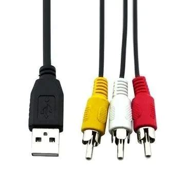 Freeshipping!100pcs/lot USB Male A to 3 RCA Adapter Cord Cable USB to ...