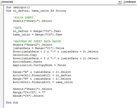 Input Data Menggunakan Makro