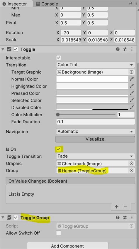 UnityToggle Groupで2つあるToggleのうち一つを選択しその値を受け取る方法