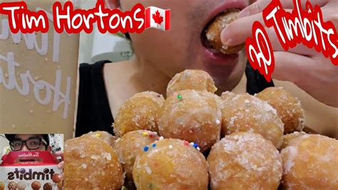 Mukbang Tim Hortons 30 Timbits No Talking Youtube