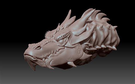 3d Stl Model Dragon Head For Cnc Router Aspire Artcam 3d Etsy