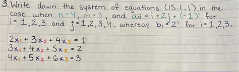 solved write down the system of equations 15 1 1 ﻿in the