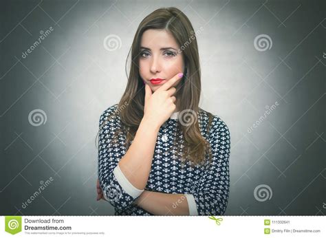 Pensive Wistful Woman Serious Girl Stock Image Image Of Emotion
