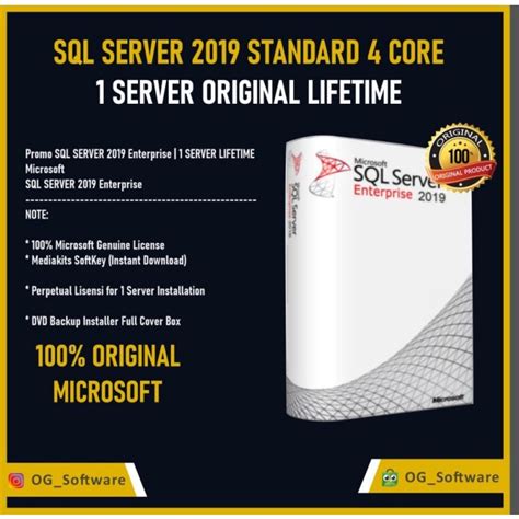 Jual Sql Server 2019 Standard 4 Core 1 Server Original Lifetime