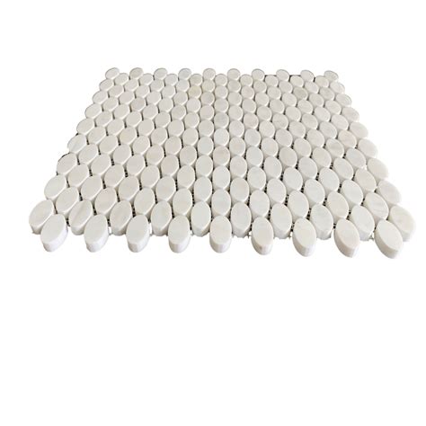 Dolomite Marble Oval Ellipse Mosaic Tile Polished 58 In 2024 Mosaic