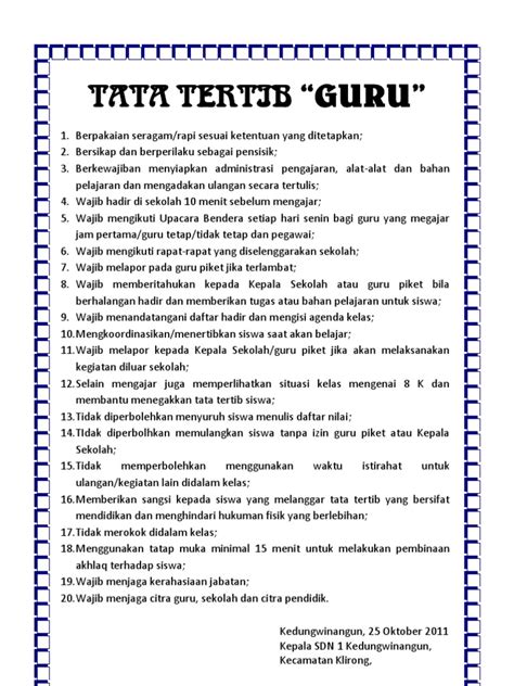 Contoh Tata Tertib Sekolah 56 Koleksi Gambar