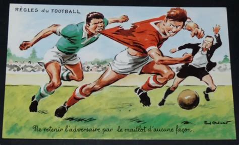 CPA CARTE POSTALE 1950 1960 Humour Football Regles Illustrateur Paul Ordner EUR 7 50 PicClick FR